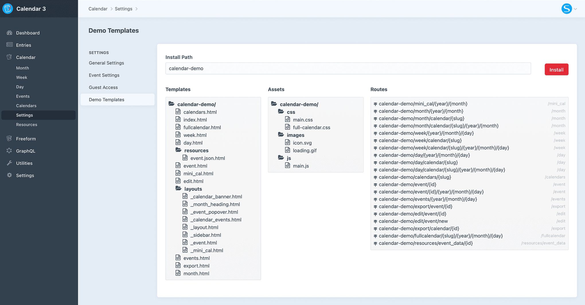 Demo Templates Configuration Calendar 3 X For Craft Solspace