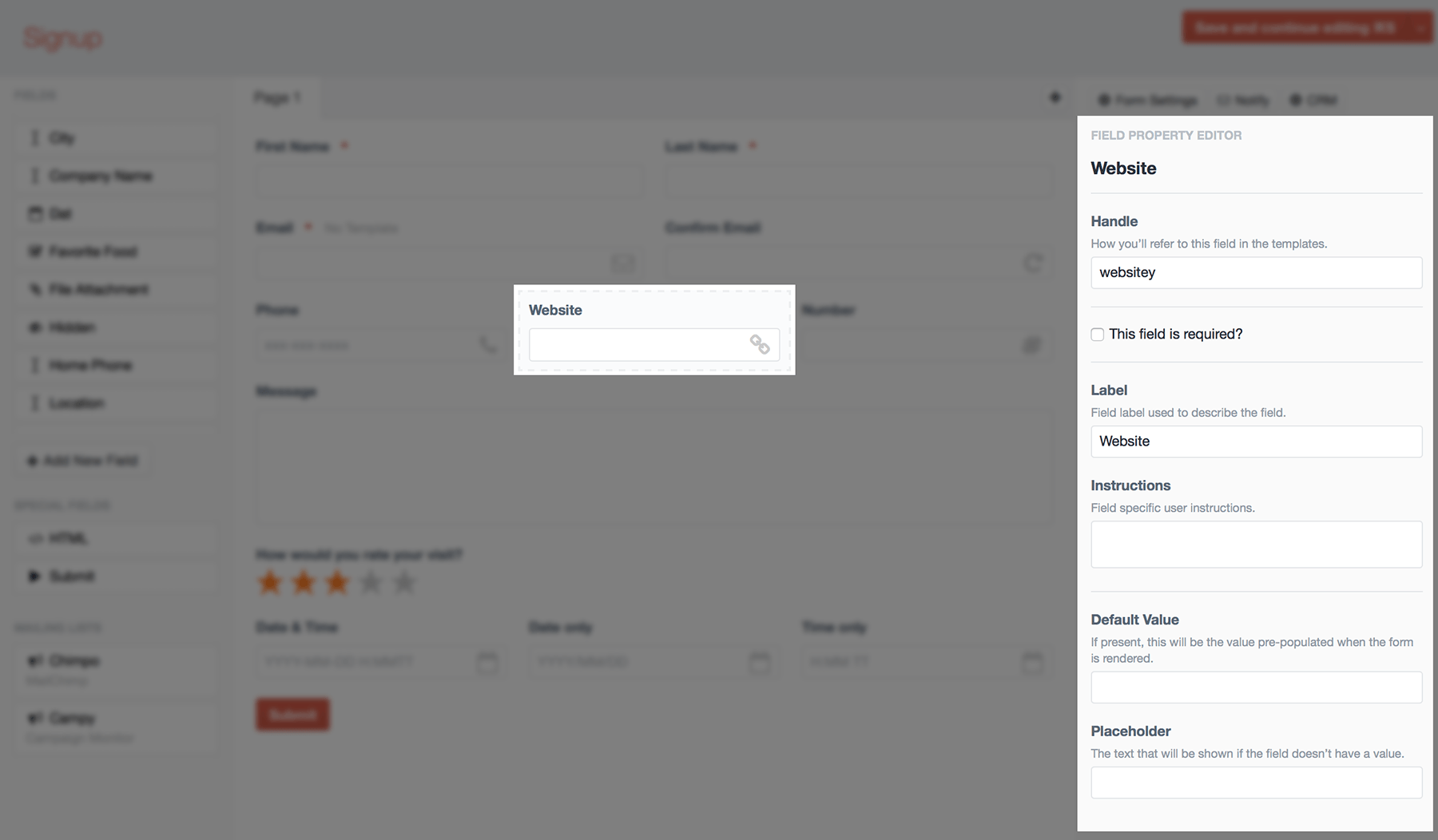 Fields & Field Types - Forms & Fields | Freeform 2.x for Craft | Solspace