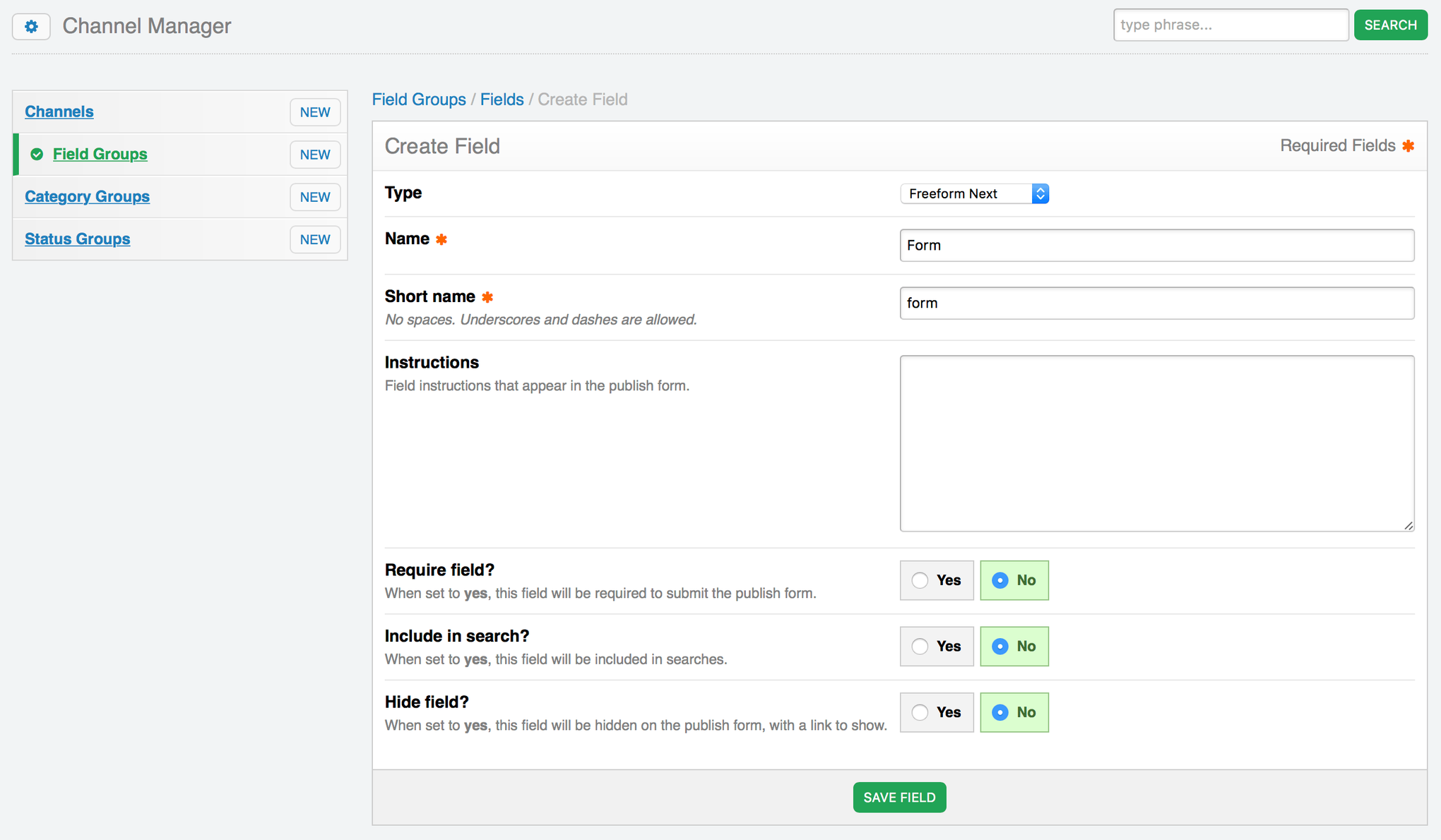 Channel Fieldtype - Forms & Fields | Freeform 2.x for ExpressionEngine | Solspace