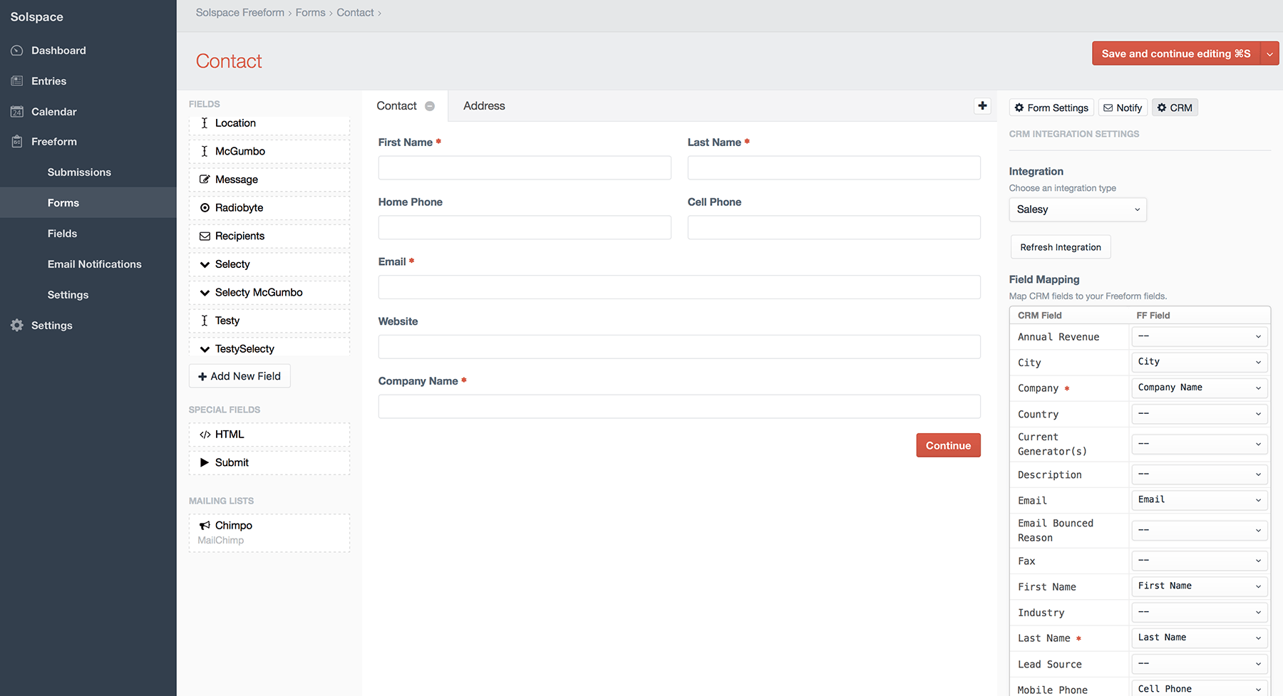 Integrations | Freeform 1.x for Craft | Solspace