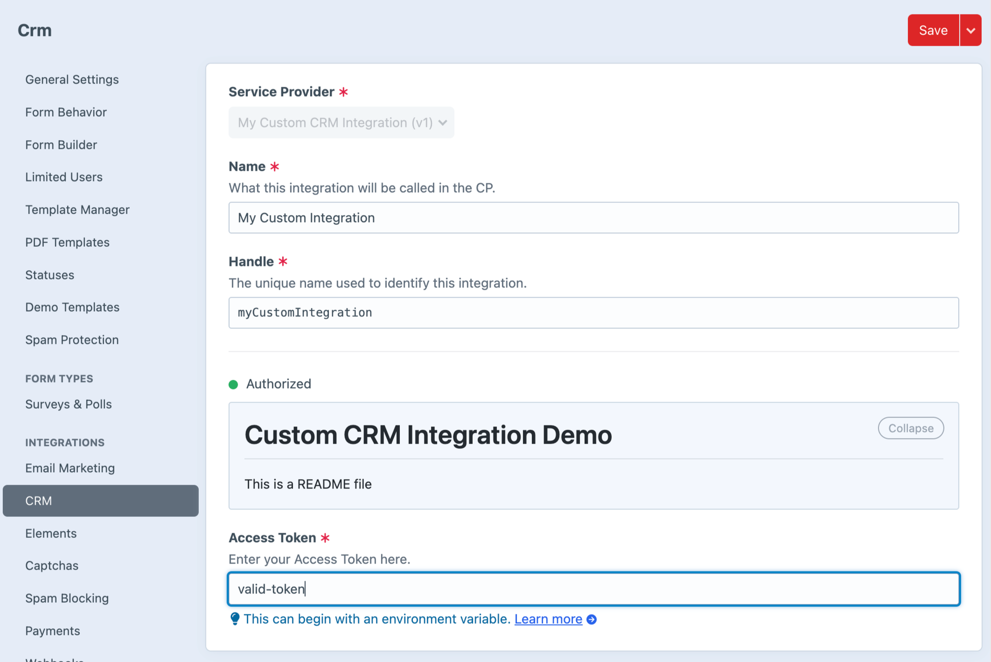 Custom CRM Integrations - Developer | Freeform 5.x for Craft | Solspace