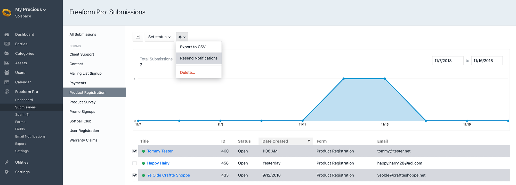 Email Notifications - Forms & Fields | Freeform 2.x for Craft | Solspace