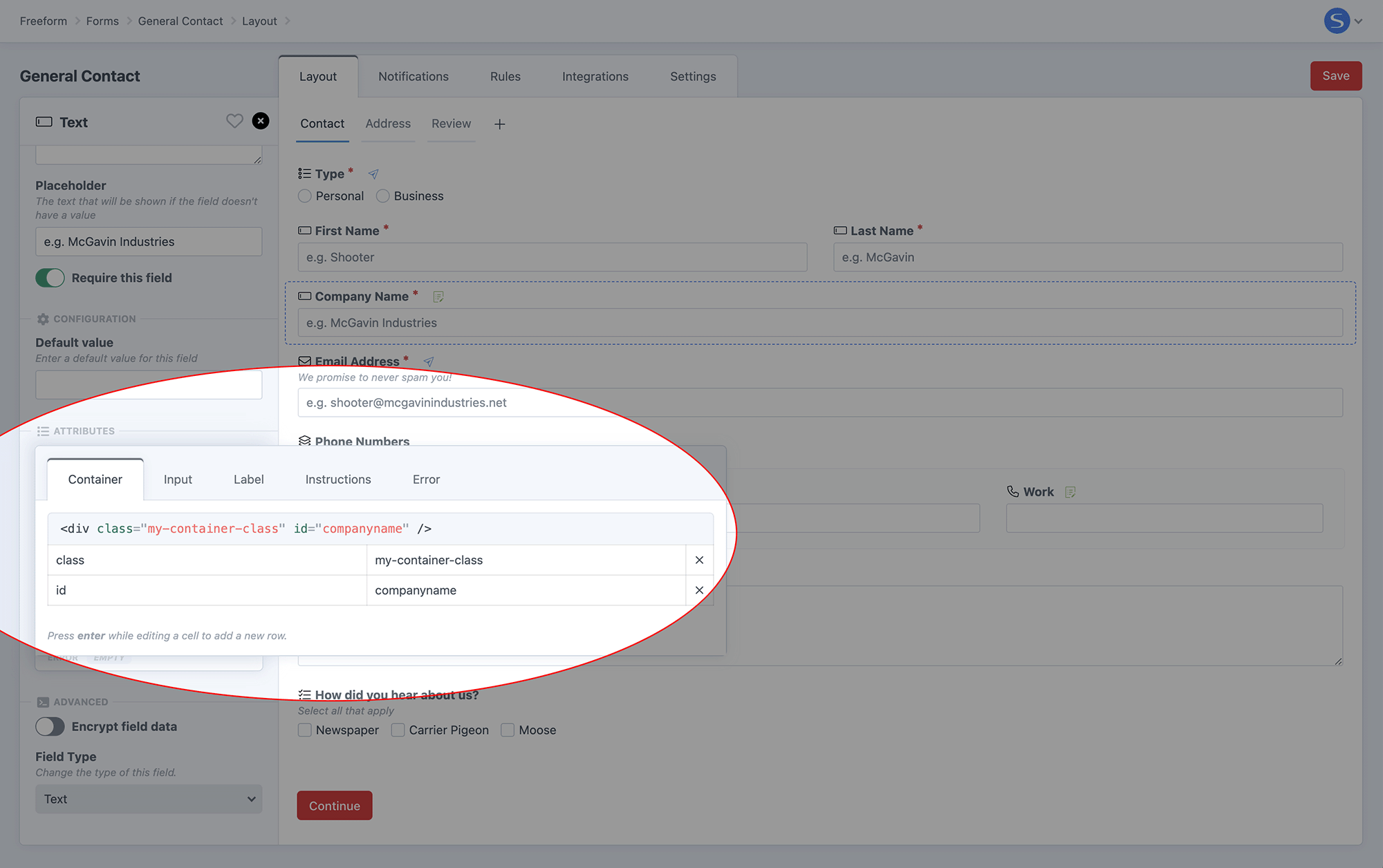 Field object - Templating | Freeform 5.x for Craft | Solspace
