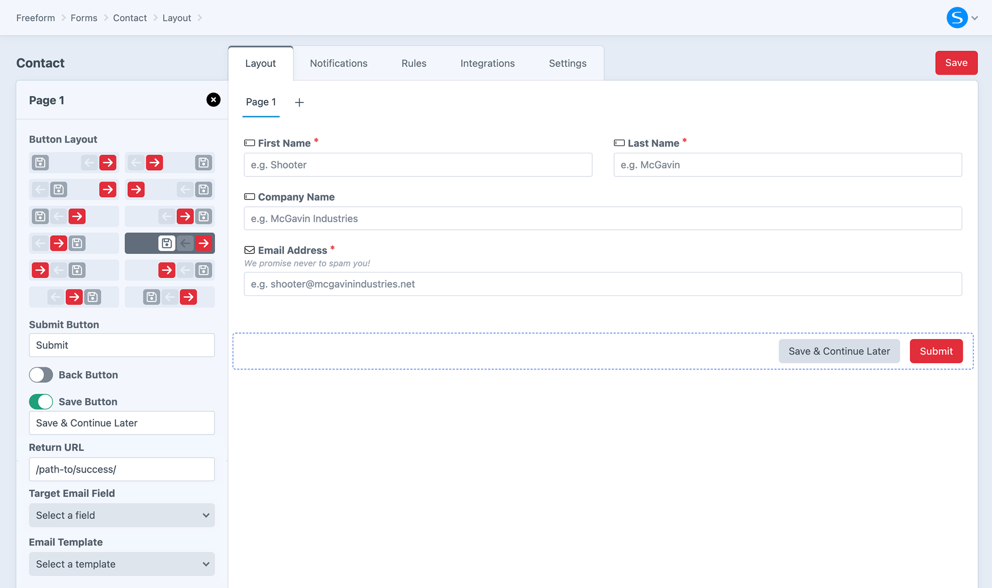 Save & Continue Later - Forms & Fields | Freeform 5.x for Craft | Solspace