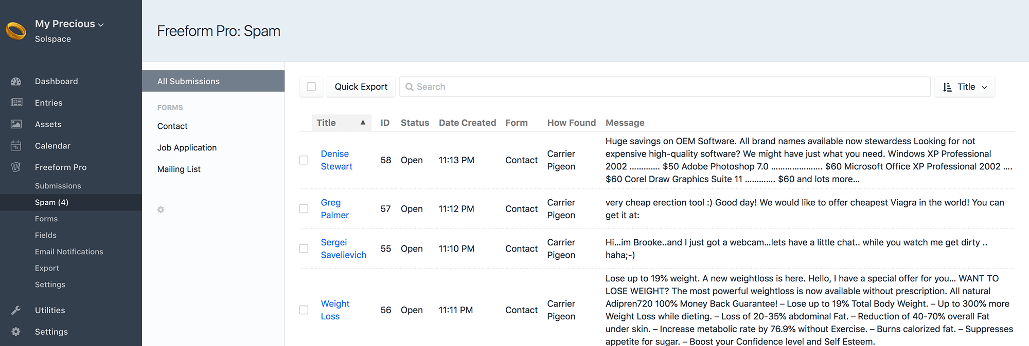 Spam Protection - Forms & Fields | Freeform 2.x for Craft | Solspace