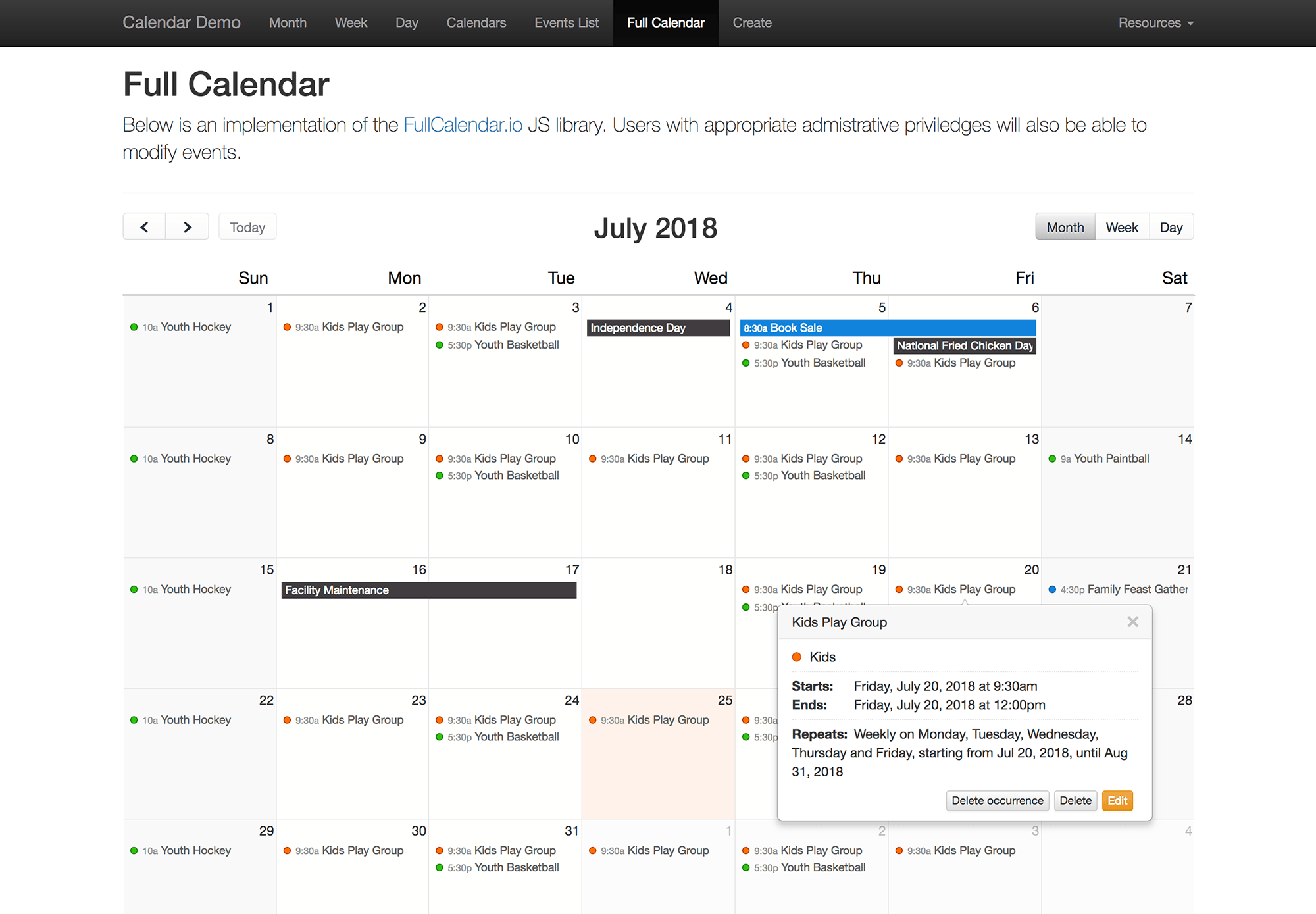 FullCalendar JS Library - User Guides | Calendar 5.x for Craft | Solspace